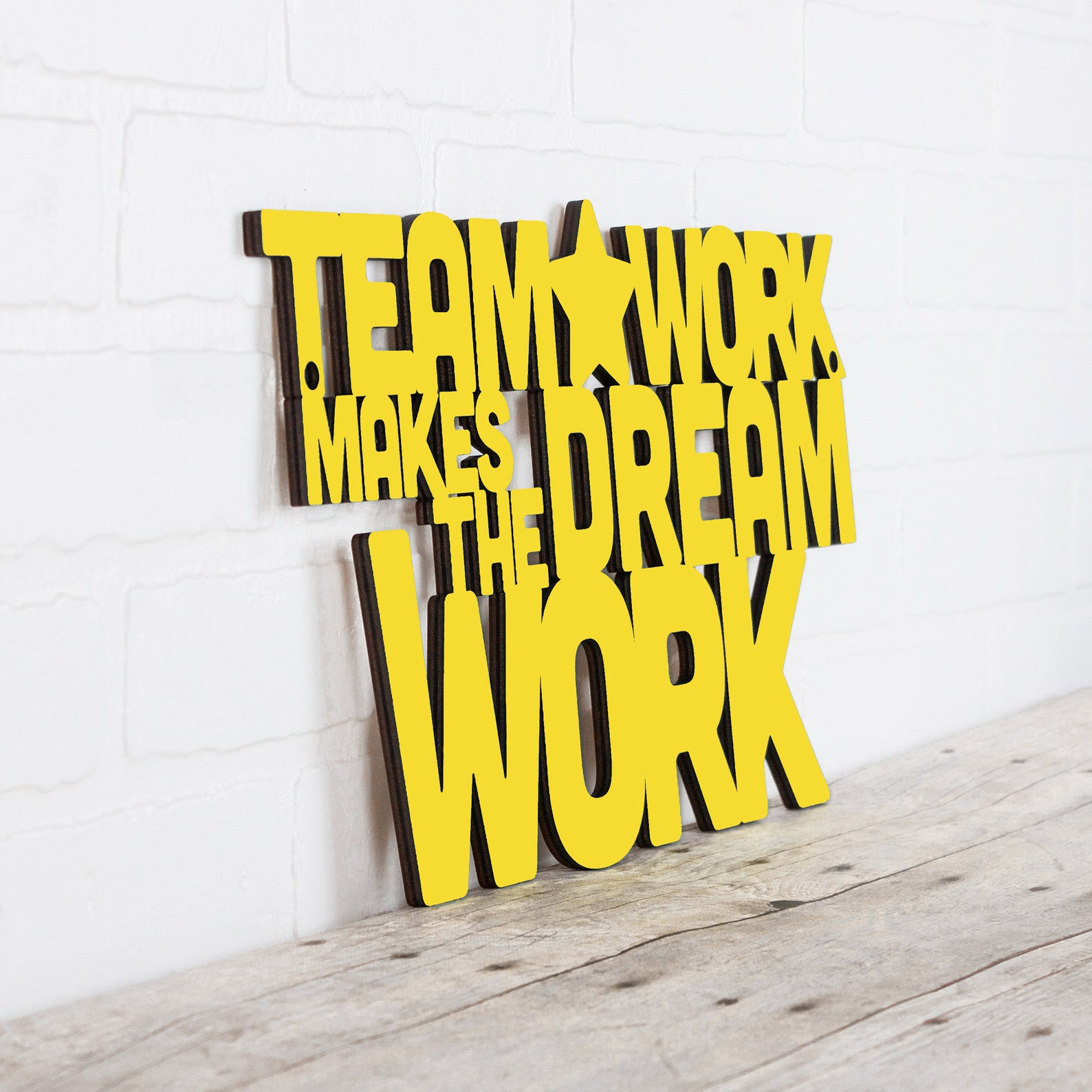 Teamwork Makes the Dream Work Laser Carved Wood Wall Art - Etsy