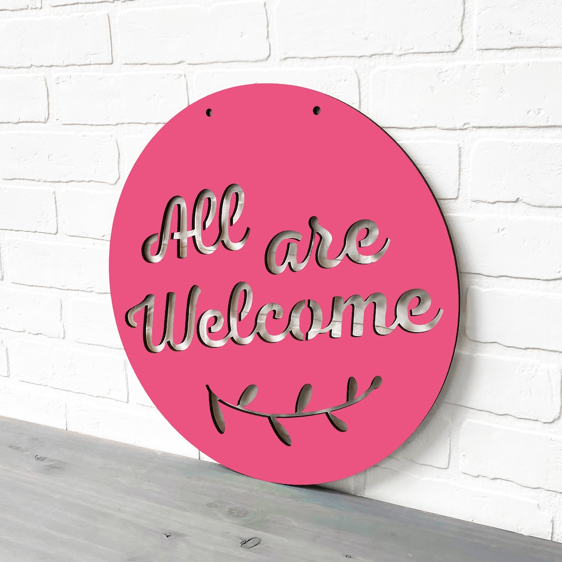 All Are Welcome Front Door Decor Cute Wood Welcome Sign For | Etsy