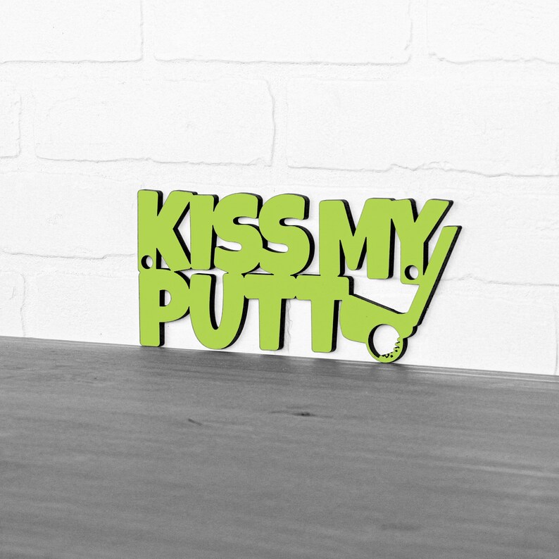 Kiss My Putt Carved Wood Wall Art Golf Gifts for Men Wood - Etsy