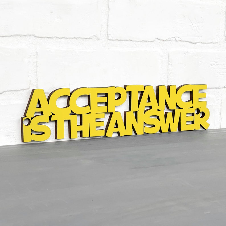Acceptance is the Answer Carved Wood Wall Art Inspirational - Etsy
