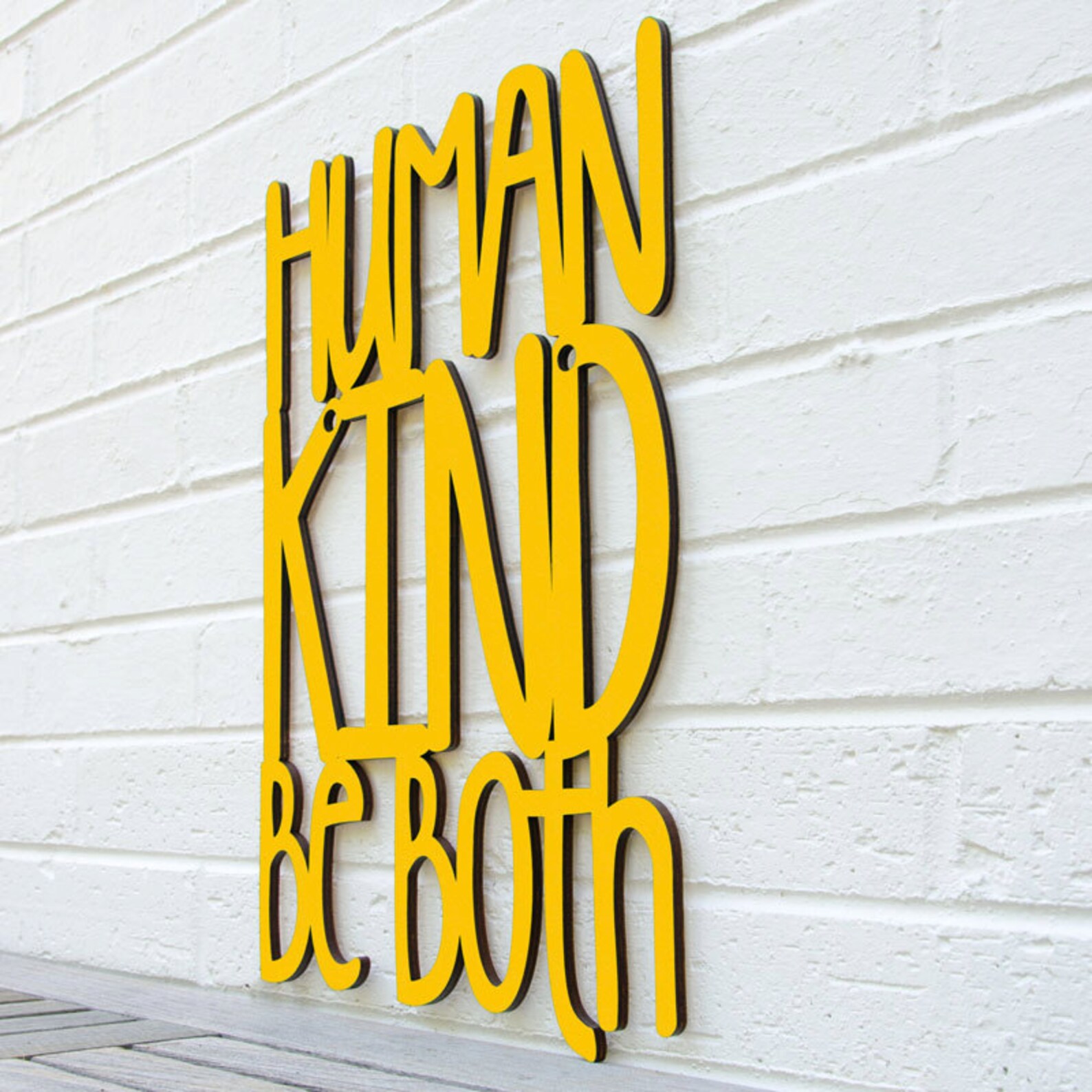 Be a Good Human Inspirational Wall Art Wood Human Kind Be | Etsy