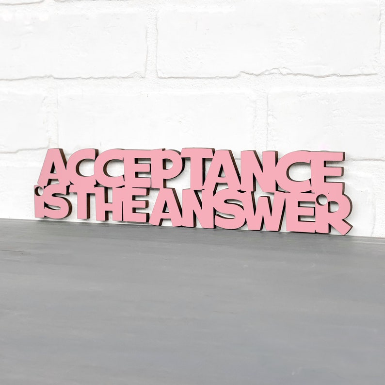 Acceptance is the Answer Carved Wood Wall Art Inspirational - Etsy