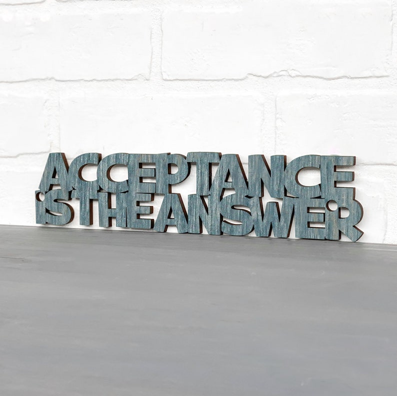 Acceptance is the Answer Carved Wood Wall Art Inspirational - Etsy