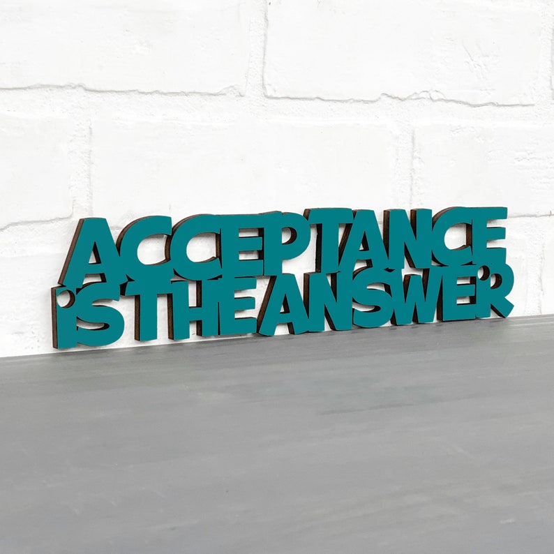 Acceptance is the Answer Carved Wood Wall Art Inspirational - Etsy
