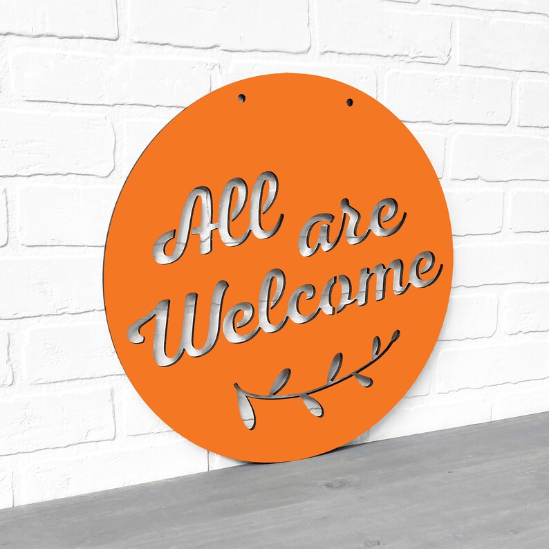 All Are Welcome Front Door Decor Cute Wood Welcome Sign for | Etsy