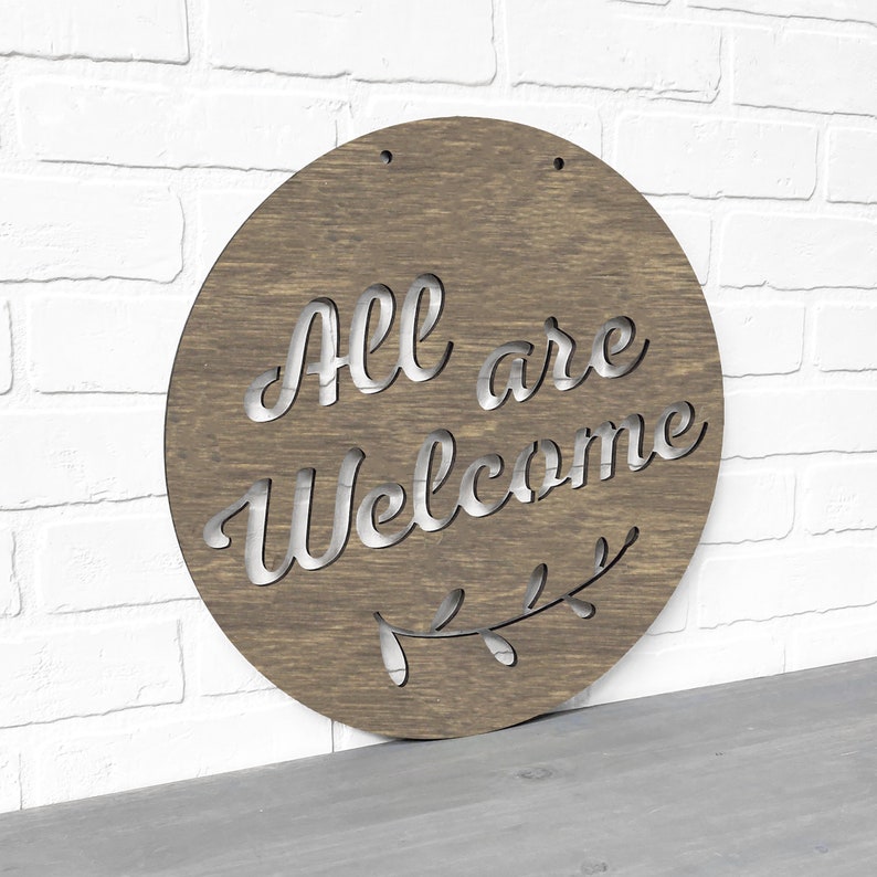 All Are Welcome Front Door Decor Cute Wood Welcome Sign for | Etsy