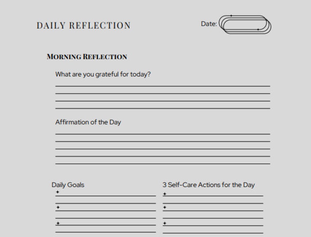 Daily Reflection Sheet - Etsy