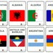 195 World Flags With Name Flash Cards/ International Country Flags ...