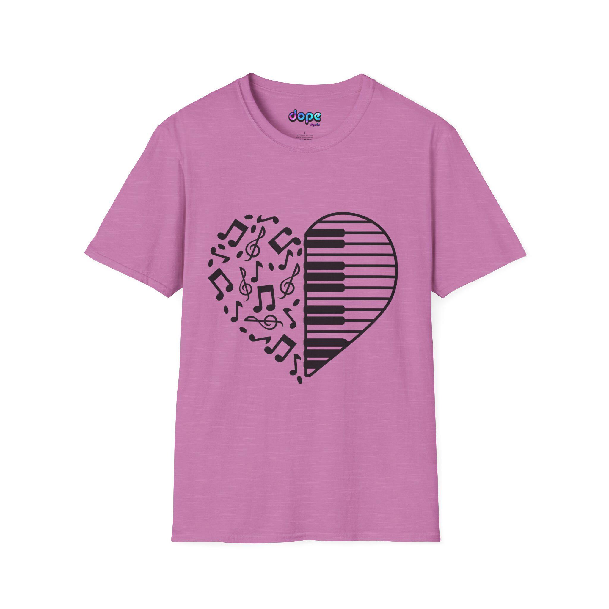 Heart Shaped Music Note Shirt I Streetwear I Piano Roll Art I Heart ...