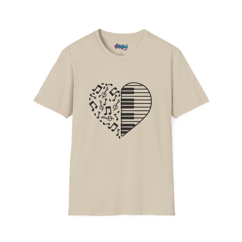 Heart Shaped Music Note Shirt I Streetwear I Piano Roll Art I Heart ...