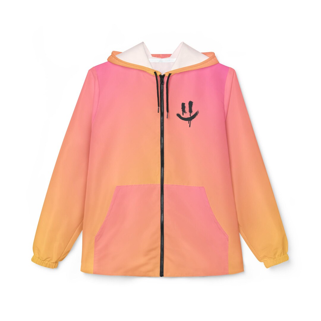 Windbreaker Jacket W/ Vibrant Color Gradient , Lightweight, Stylish ...