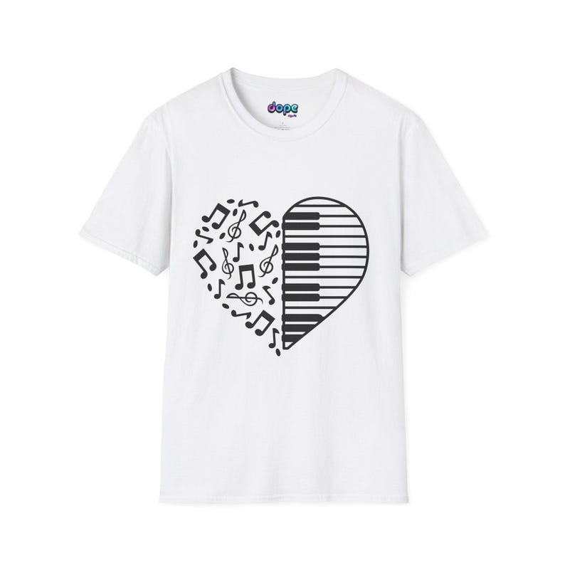 Heart Shaped Music Note Shirt I Streetwear I Piano Roll Art I Heart ...