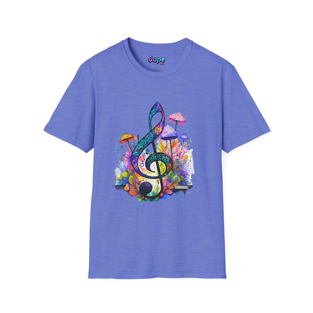 Treble Clef Mushroom Graphic T-shirt | Music Festival Rave Tee - Etsy