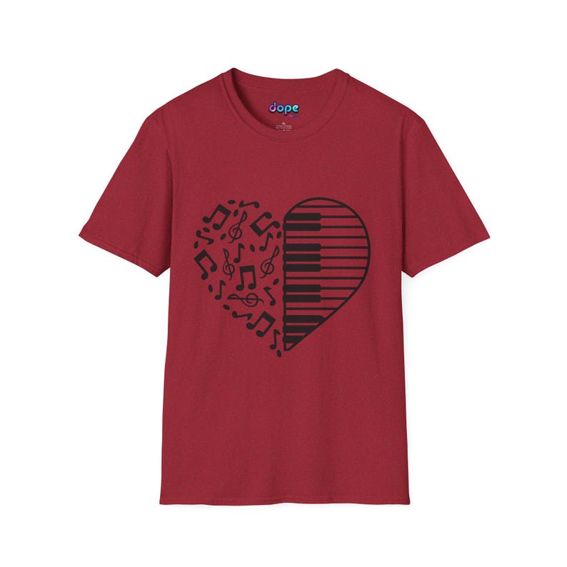 Heart Shaped Music Note Shirt I Streetwear I Piano Roll Art I Heart ...