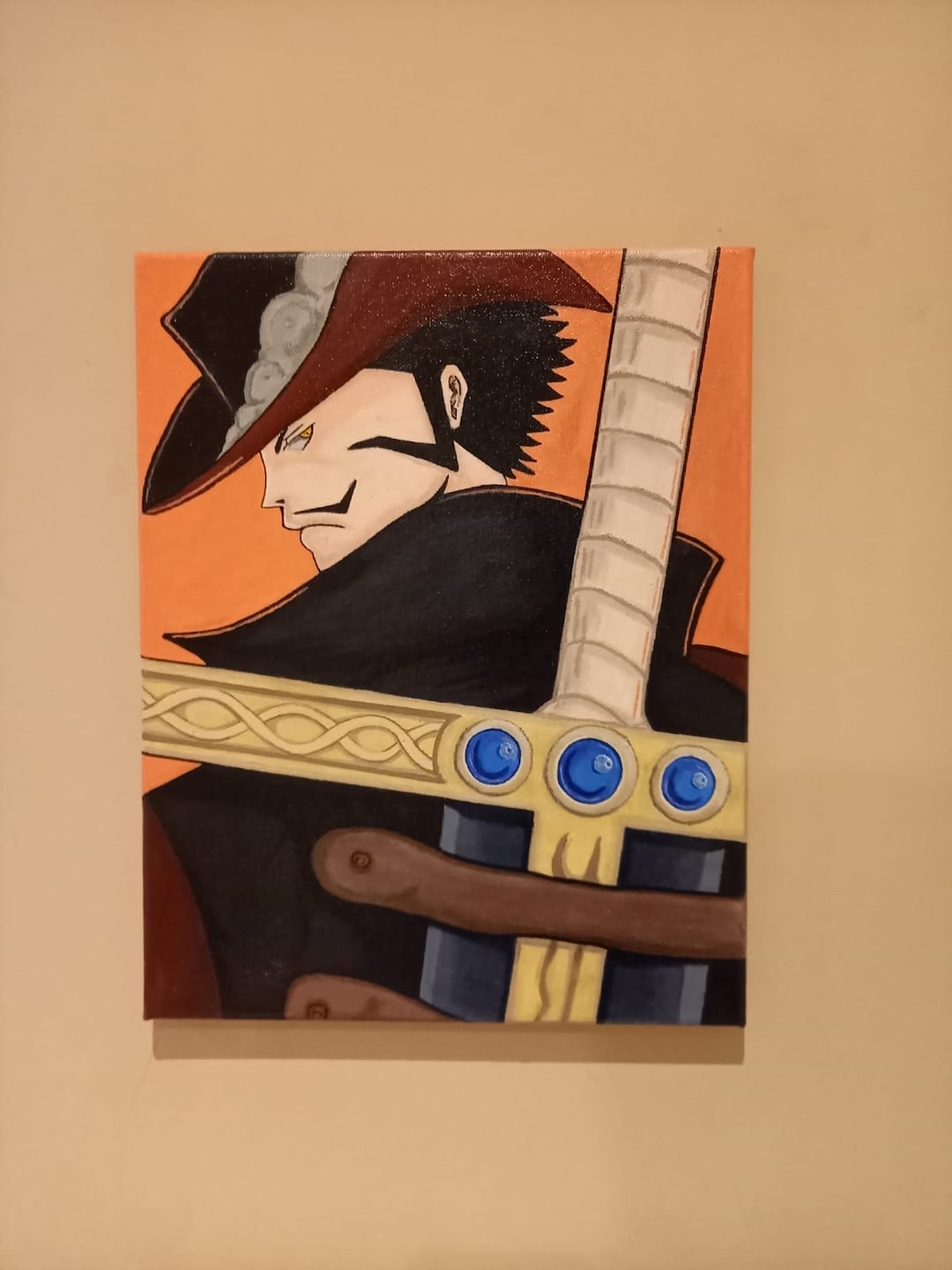 Dracule Mihawk Canvas Painting | One Piece Character | Size 14x11 Inch ...