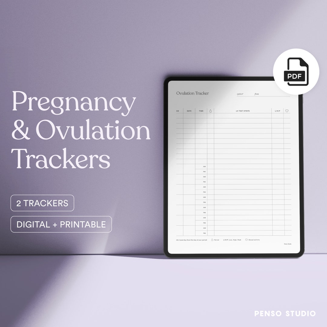 Printable Ovulation Tracker, Pregnancy Test Tracker, OPK Chart, Test ...