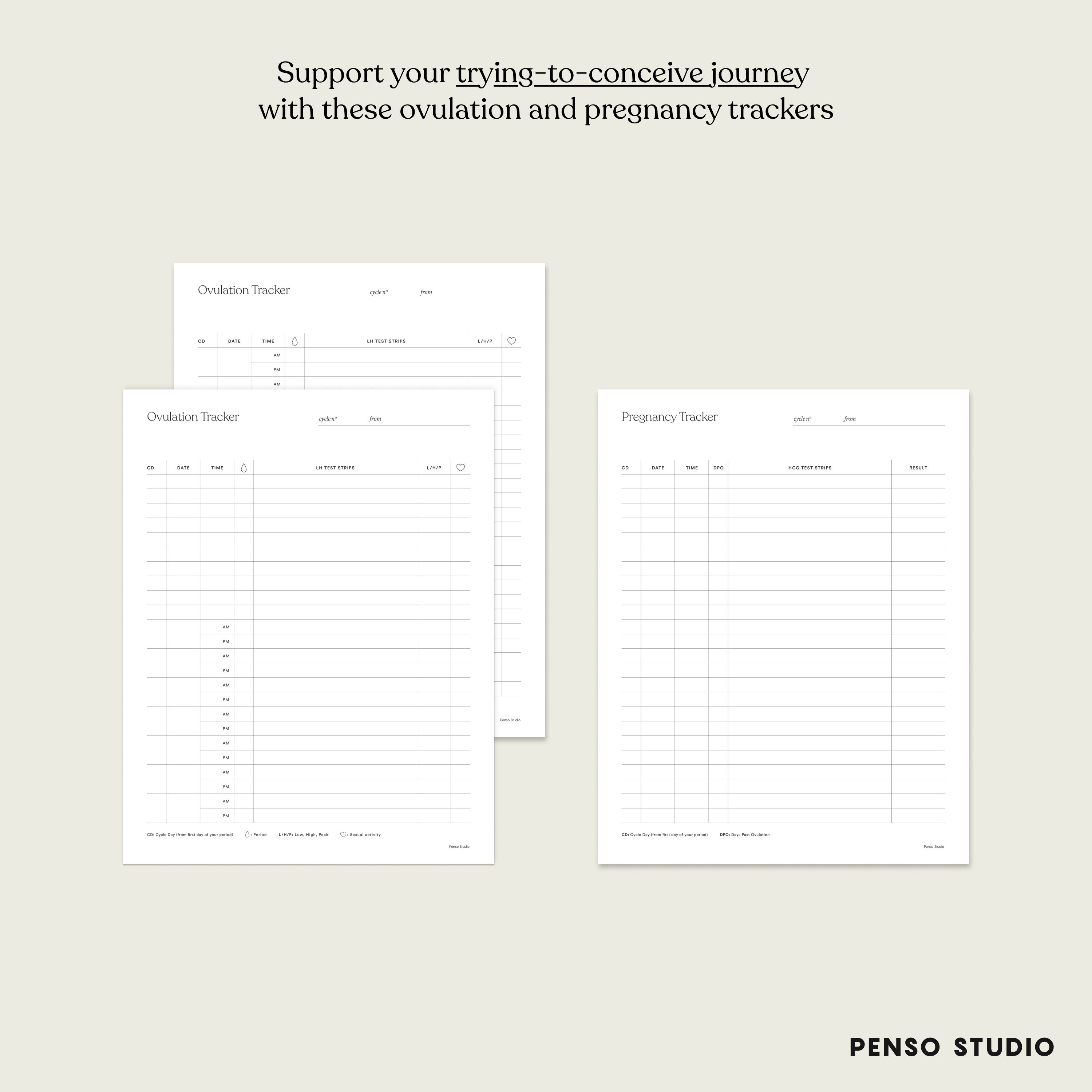 Printable Ovulation Tracker, Pregnancy Test Tracker, OPK Chart, Test ...
