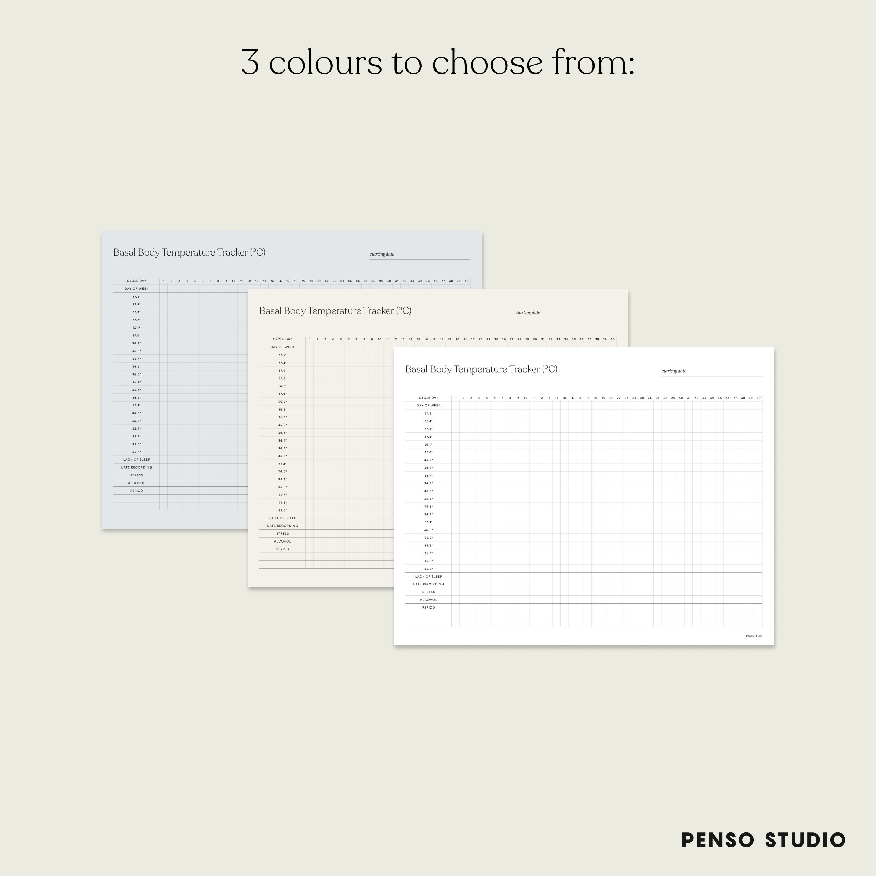 Printable Basal Body Temperature Tracker, BBT Chart, Fahrenheit ...