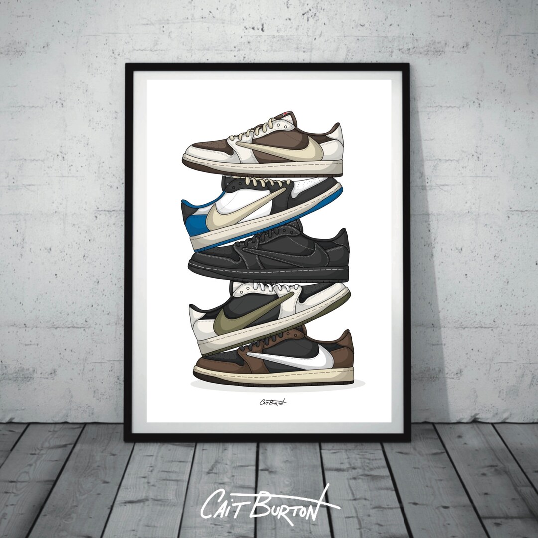 Travis Scott Sneaker Poster, Jordan 1 Hype Sneaker Wall Art for Room ...