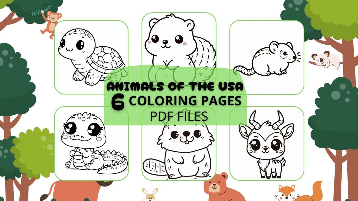 Animales De Estados Unidos: 6 Páginas Para Colorear. Learn and Color ...
