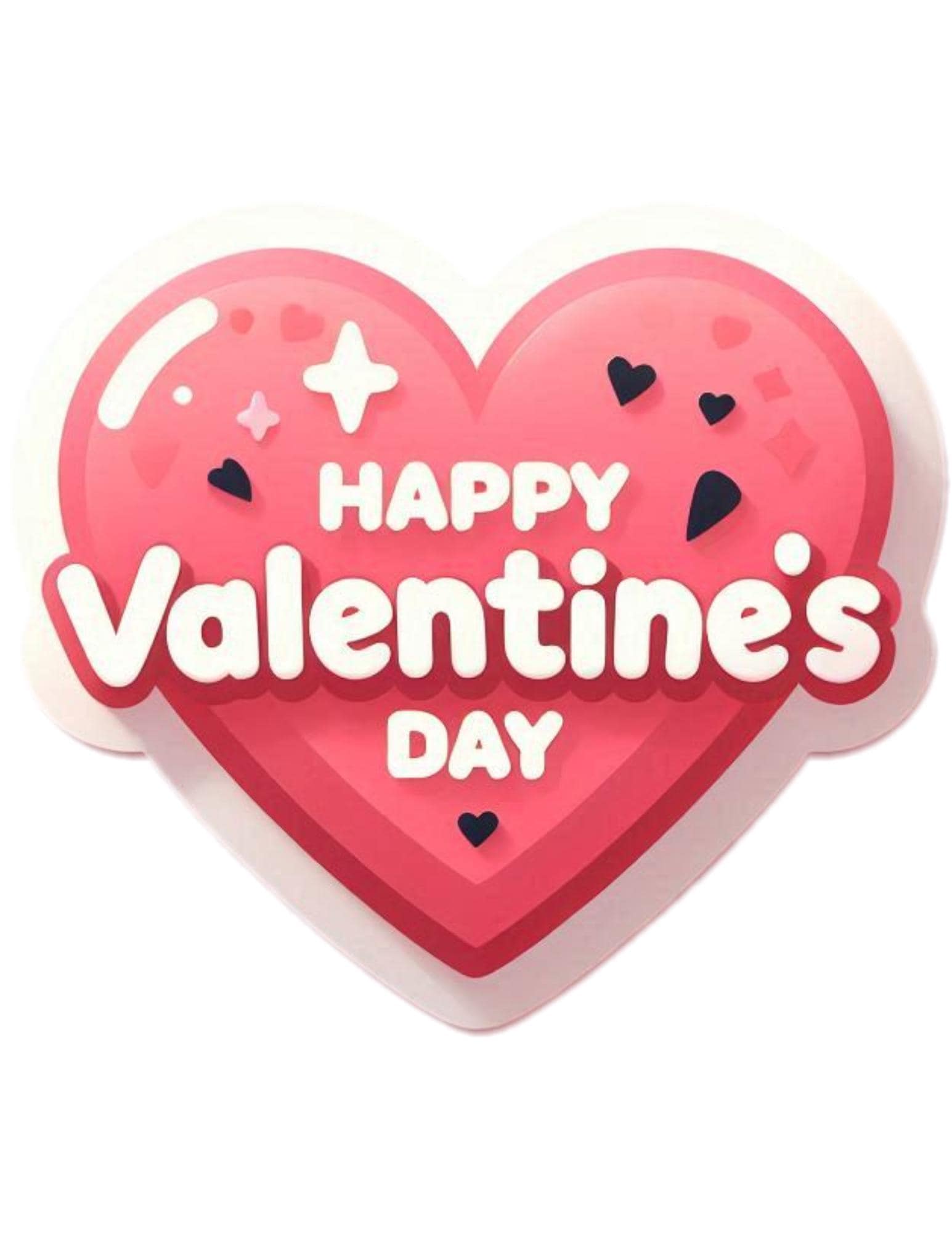 Sticker Para Día De San Valentín De Corazón Rosado. Para Imprimir En ...