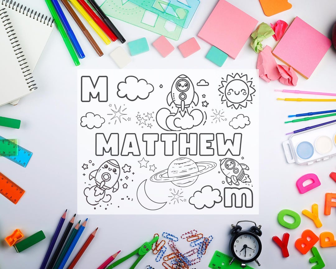 Custom Coloring Name. Digital Printable Page. Educative Activitiess ...
