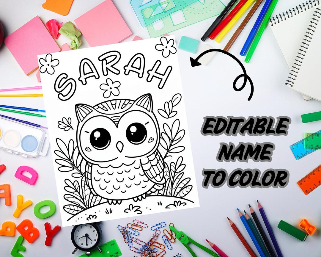 Digital Printable Page: Custom Coloring Name. Page for Girls With a ...