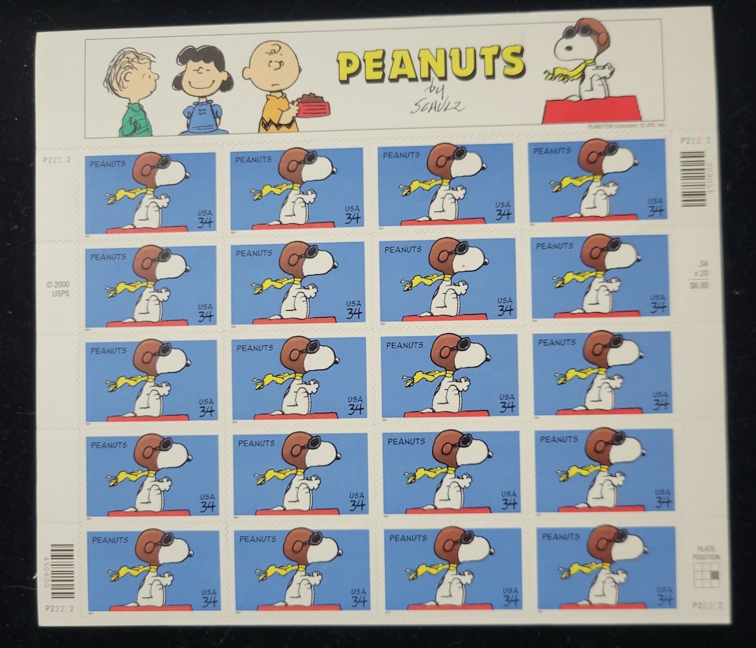 Peanuts by Shultz, Featuring Snoopy, USPS Postage Stamps. - Etsy