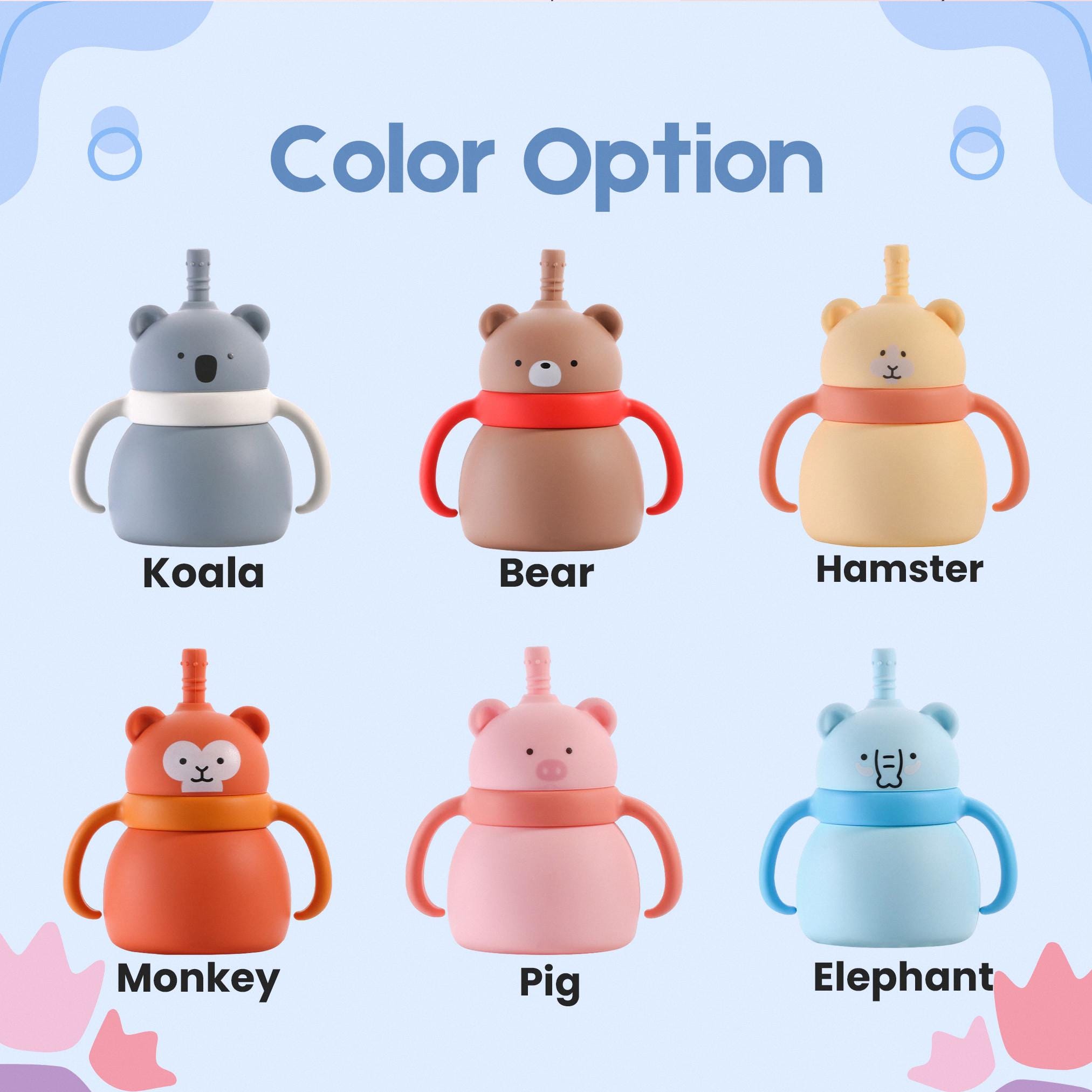 Personalized Name Baby Animal Silicone Cup,engraved Name Sippy Cup ...