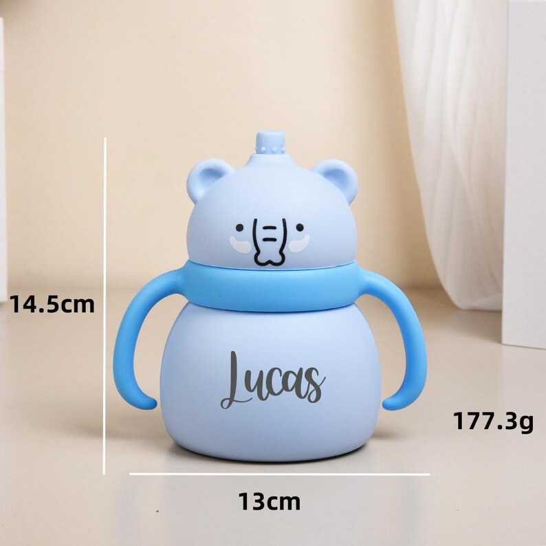Personalized Name Baby Animal Silicone Cup,engraved Name Sippy Cup ...