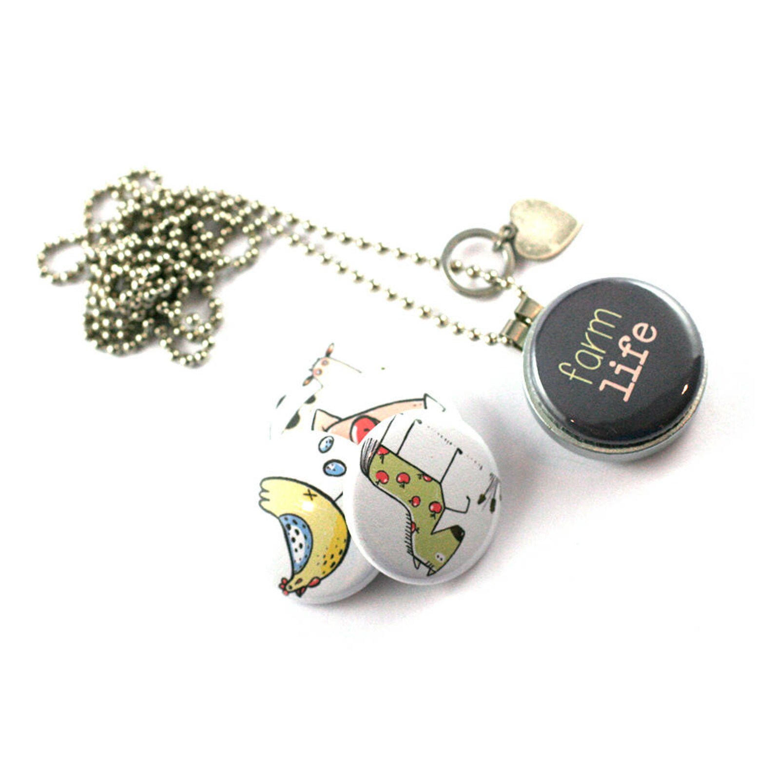 Farm Animal Locket Necklace Pig Jewelry Pig Locket Cow - Etsy