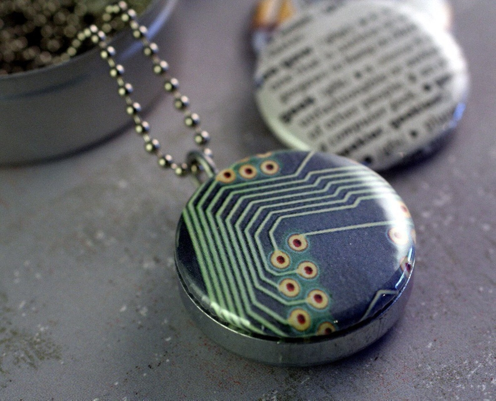 Geek Necklace Computer Circuit Board Locket for Dad or Tech - Etsy