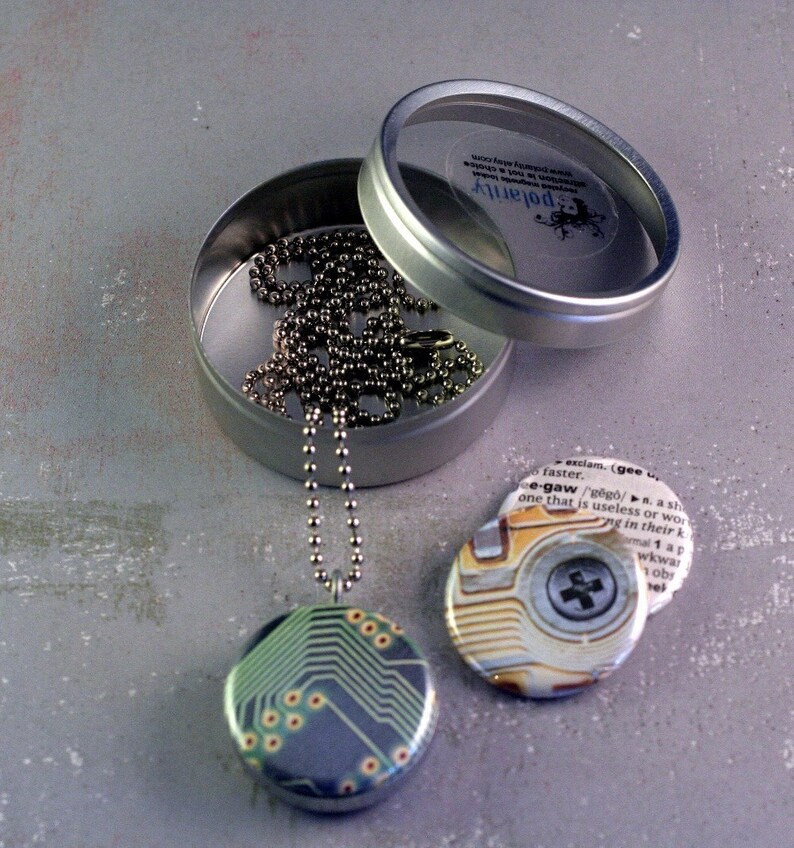 Geek Necklace Computer Circuit Board Locket for Dad or Tech - Etsy