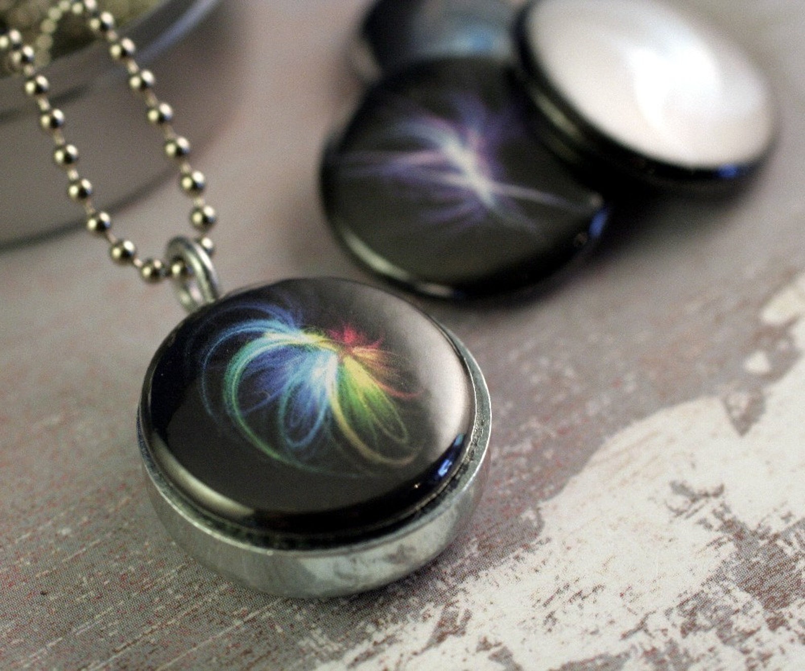 Fractal Art Locket Necklace Mini Recycled Magnetic Locket by - Etsy