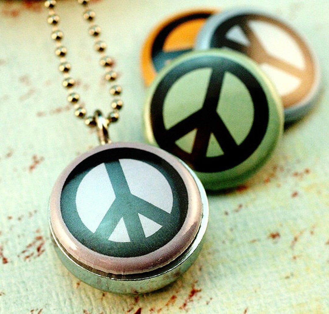 Peace Sign Necklace, Peace Jewelry, Peace Locket, 4 Necklaces in 1 ...