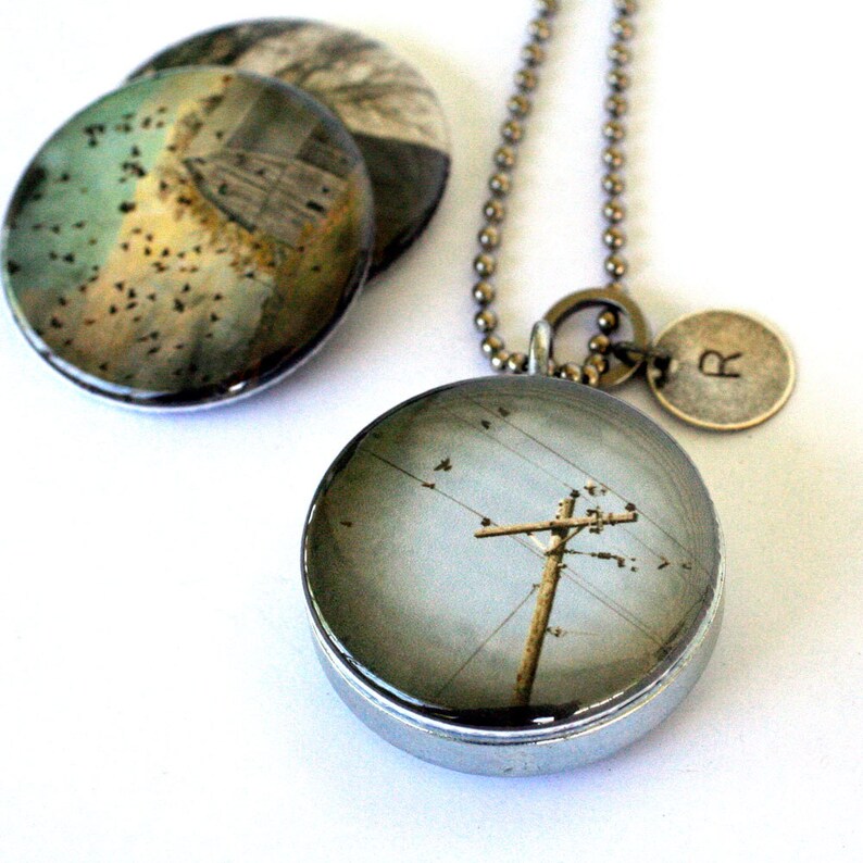 Bird on Wire Necklace Barn Bird Locket Rustic Photography - Etsy