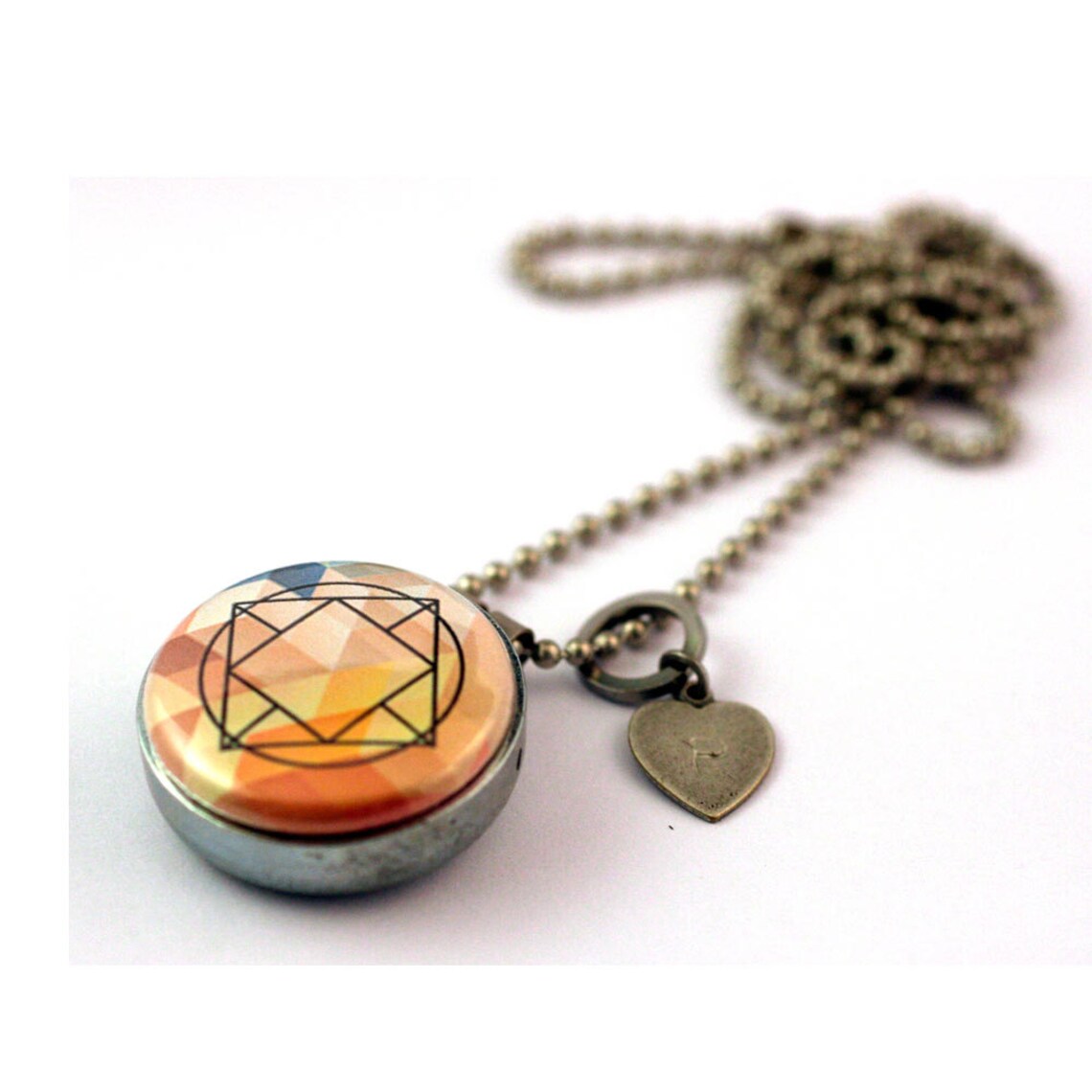 Sacred Geometry Locket, Magnetic, 4 in 1 , Layering Necklace, Geo ...