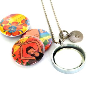 Mirror Locket Flourish Locket Colorful Locket Stamped Locket Flowers ...