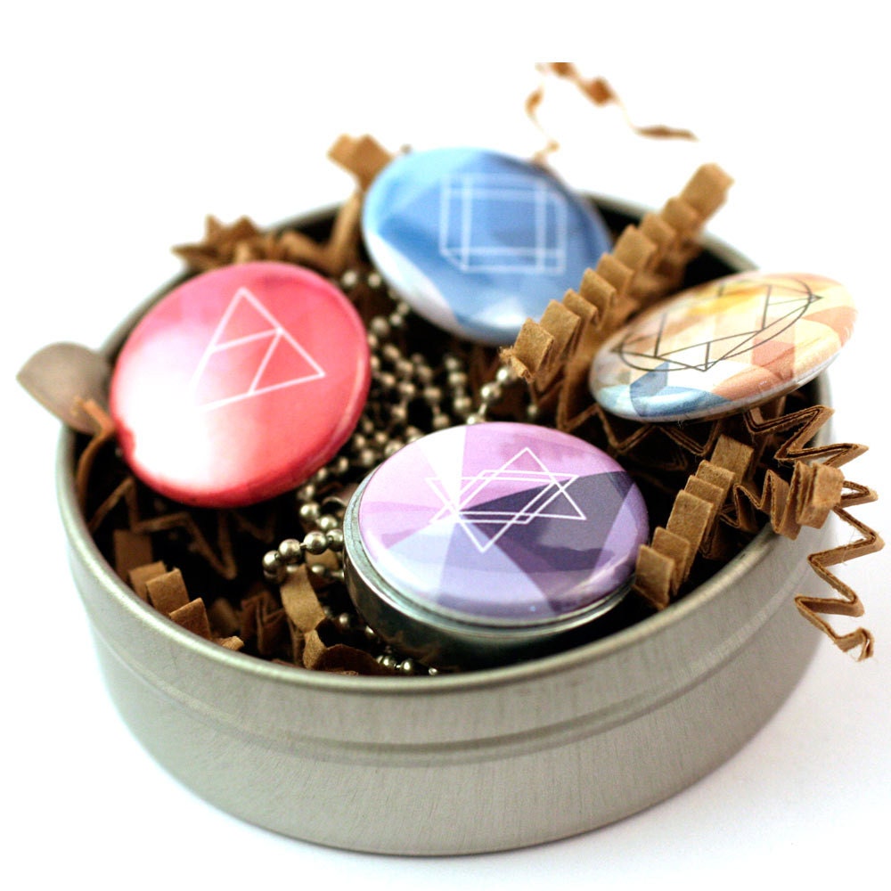 Sacred Geometry Locket, Magnetic, 4 in 1 , Layering Necklace, Geo ...