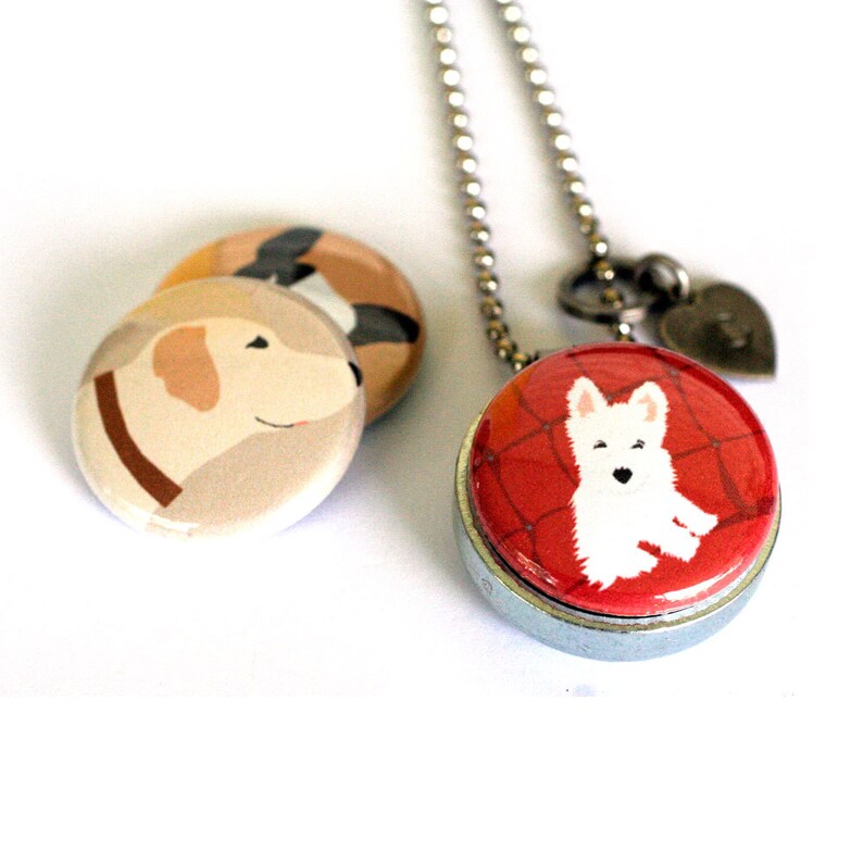 Dog Adoption Locket Magnetic Necklace Interchangeable Lids | Etsy