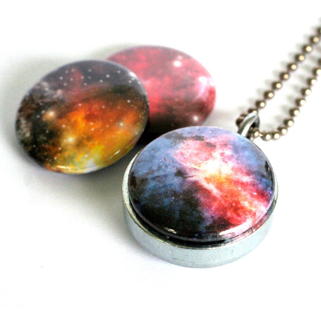 Nebula Jewelry, Nebula Locket Necklace, Galaxy Necklace, Celestial ...