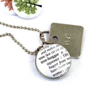 Treehugger TREE Locket Necklace - Magnetic Necklace, Stamped Jewelry ...