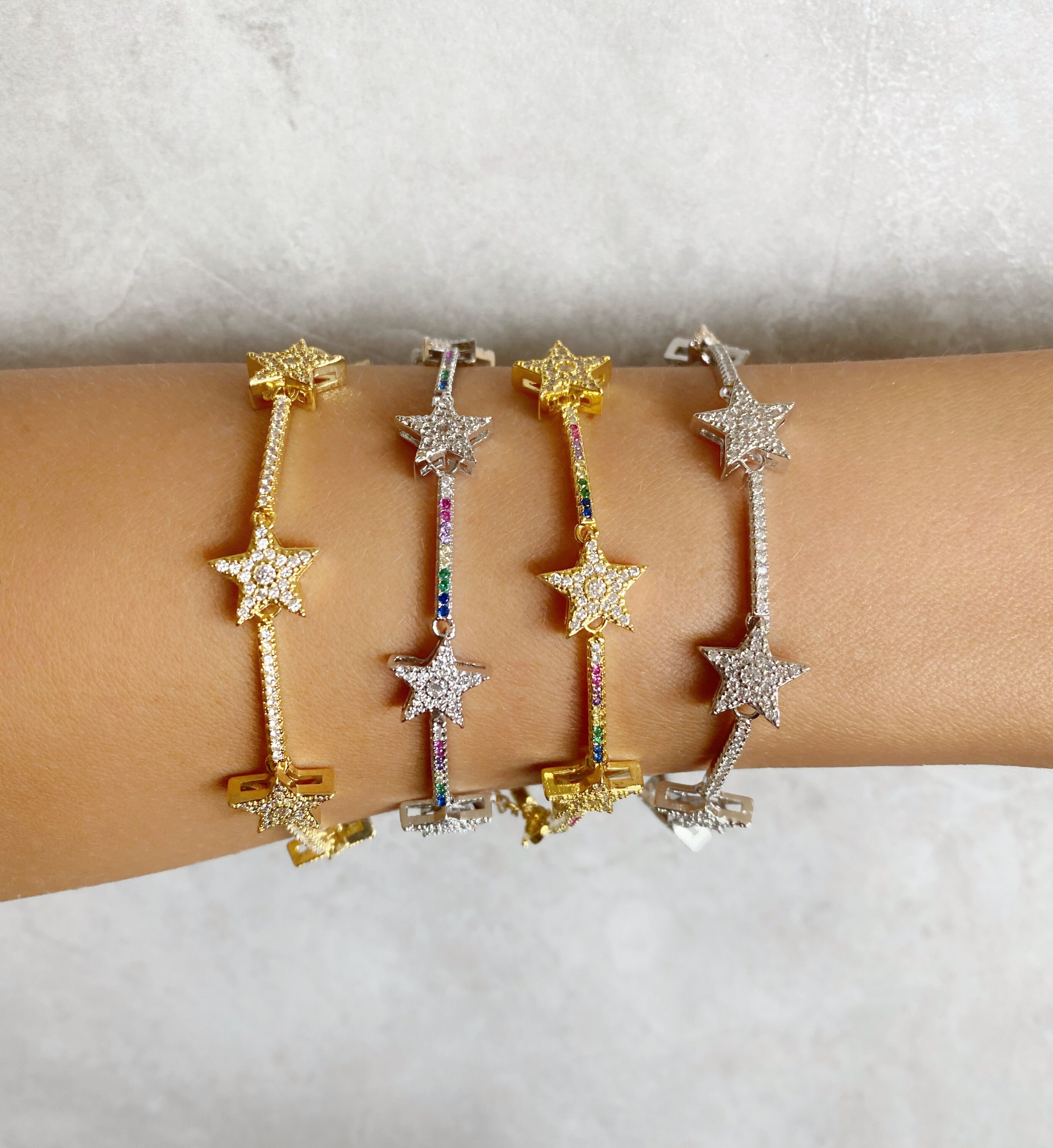 Star Bracelet Rainbow Star Bracelet Colorful Star Bracelet Multicolor ...