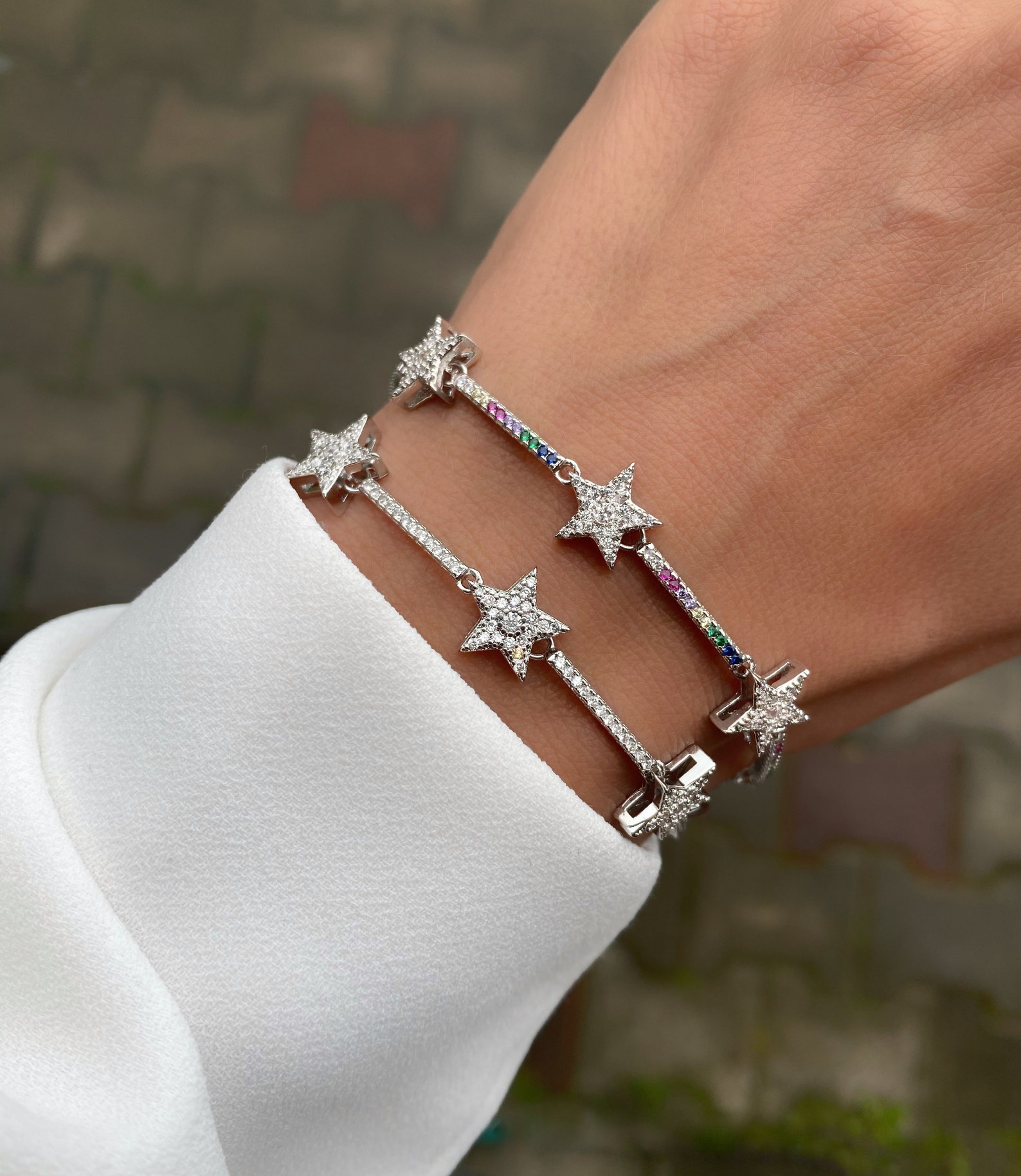 Star Bracelet Rainbow Star Bracelet Colorful Star Bracelet Multicolor ...