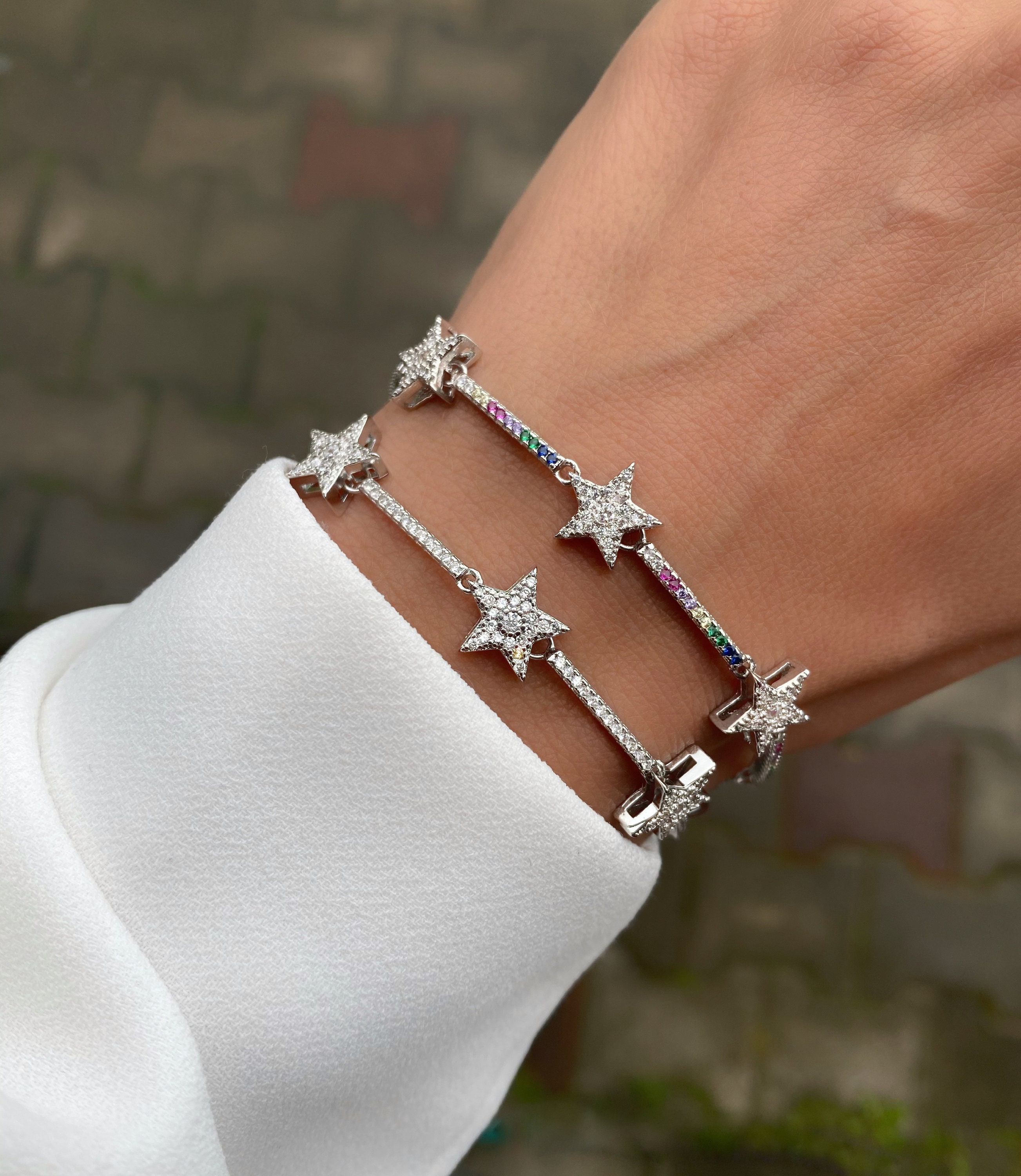 Star Bracelet Rainbow Star Bracelet Colorful Star Bracelet Multicolor ...