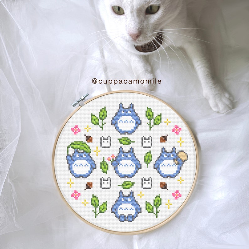 Chu Totoro & Chibi Totoro Studio Ghibli Cross Stitch Pattern PDF ...