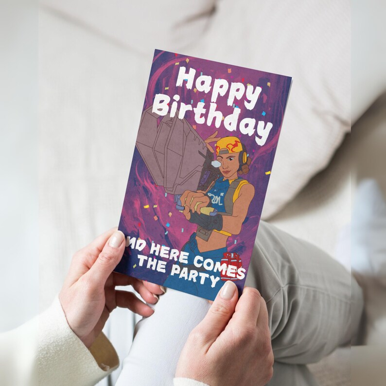 Fan Art, Raze, Val, Birthday Card, Gamer, Gift, Twitch, Streaming, PC ...