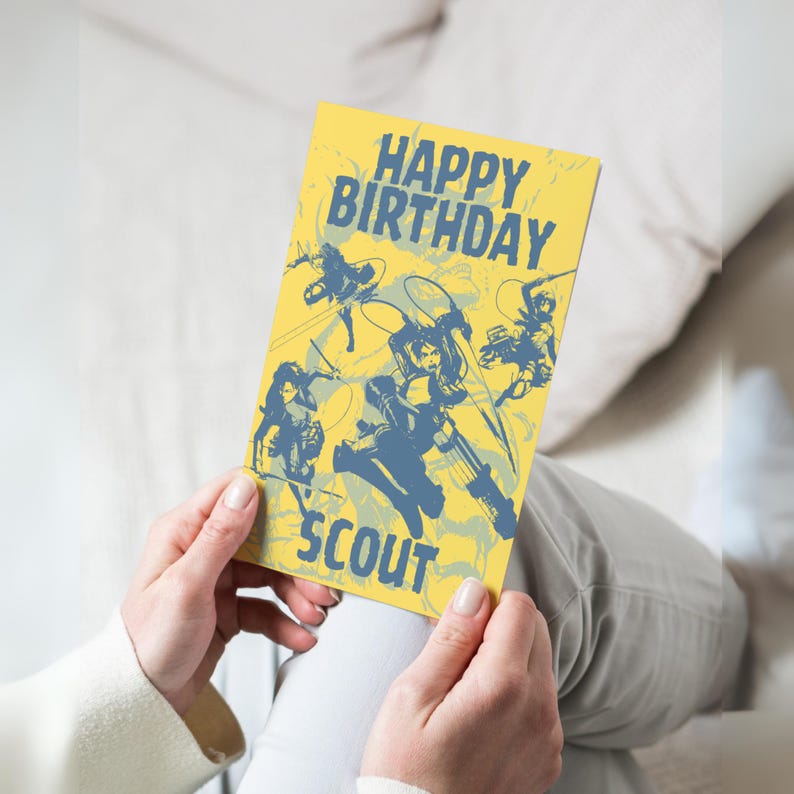 AOT, Fan Art, Birthday Card, Bookmark, Anime, Gift, Scout, Happy ...