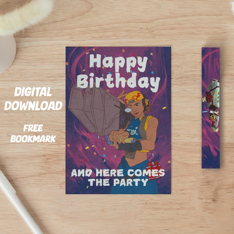 Fan Art, Raze, Val, Birthday Card, Gamer, Gift, Twitch, Streaming, PC ...