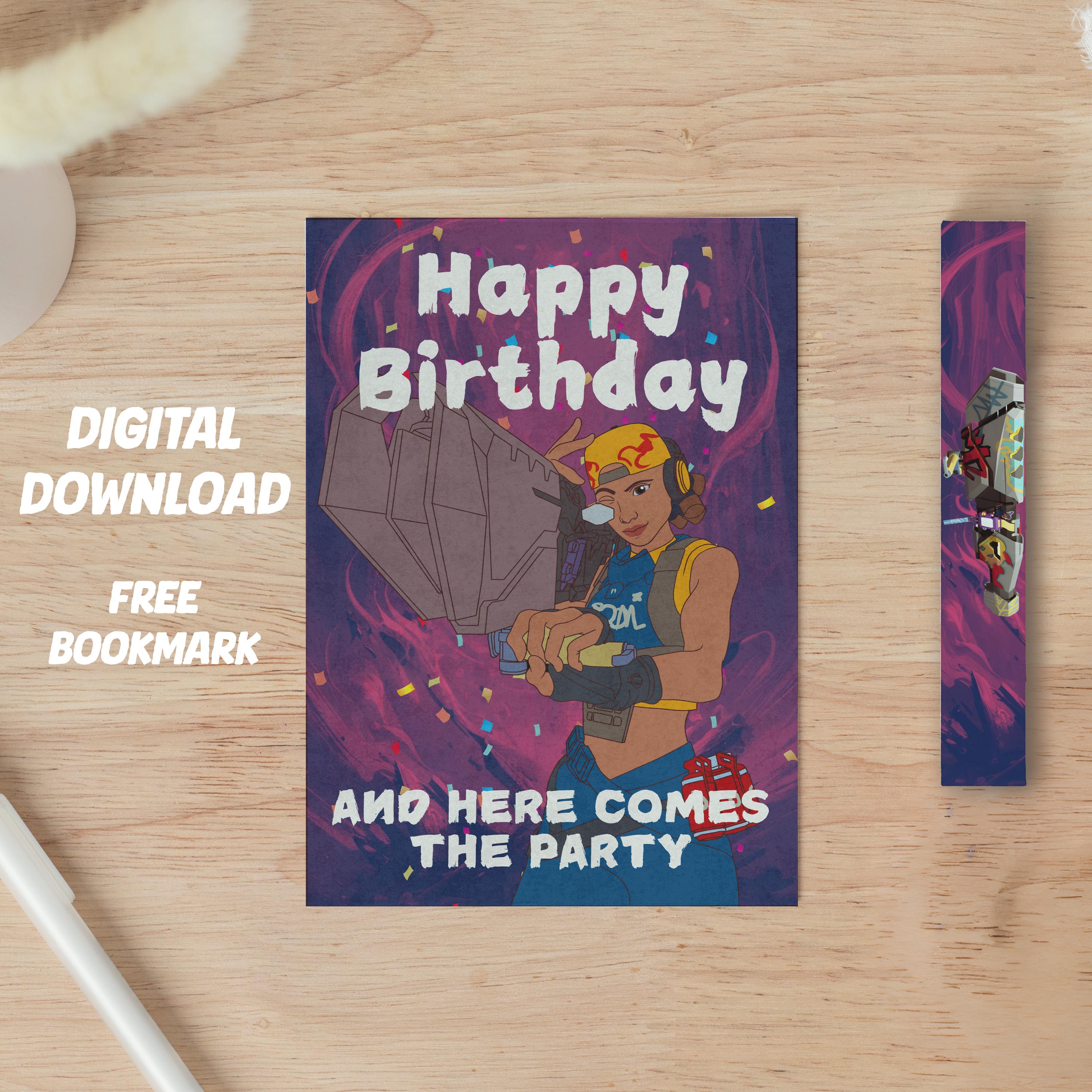 Fan Art, Raze, Val, Birthday Card, Gamer, Gift, Twitch, Streaming, PC ...